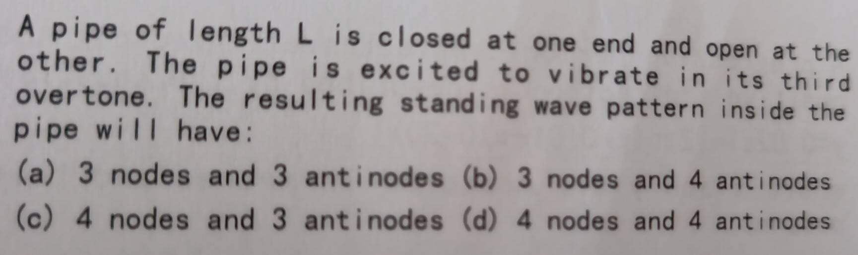 Selesai:A pipe of length L is closed at one end and open at the other ...