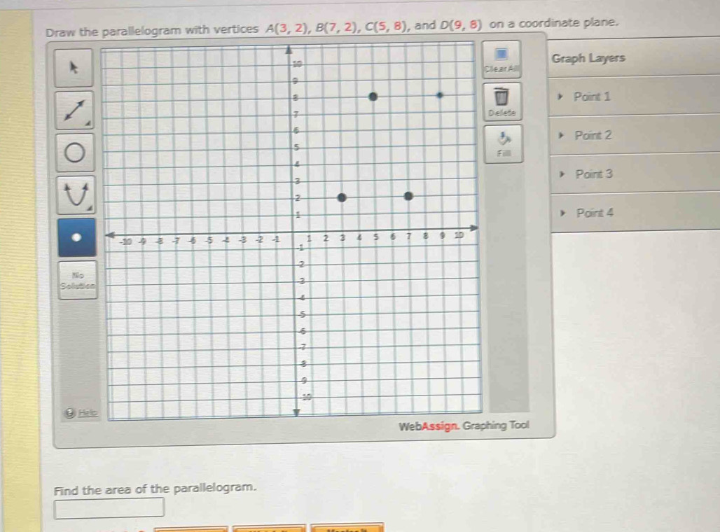 Solved: Draw t A(3,2), B(7,2), C(5,8) , and D(9,8) on a coordinate ...