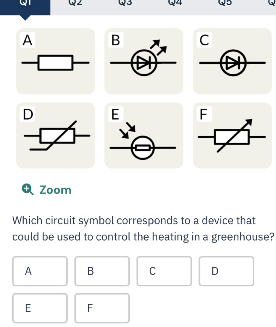Solved: ∠ 3 4 5 A B C D E F Zoom Which circuit symbol corresponds to a ...