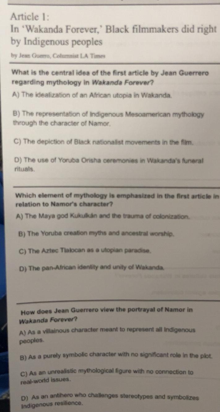 Résolu :Article 1: In ‘Wakanda Forever,’ Black filmmakers did right by ...