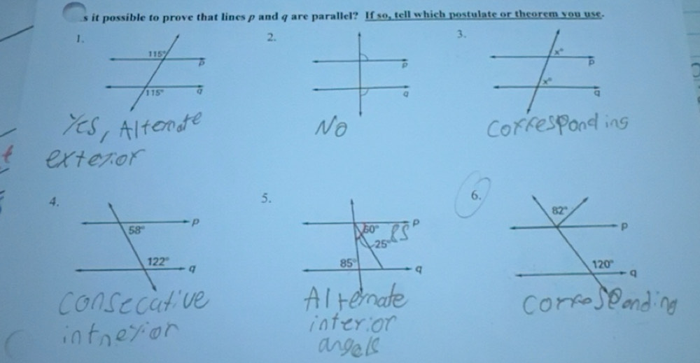 Solved: it possible to prove that lines p and q are parallel? If so ...