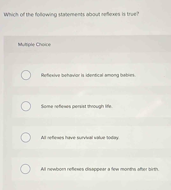 Solved: Which of the following statements about reflexes is true ...