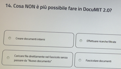 Risolto:Cosa NON è più possibile fare in DocuMIT 2.0? Creare documenti ...