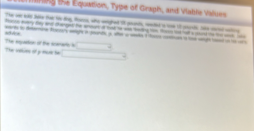 Solved: ining the Equation, Type of Graph, and Viable Values The one ...