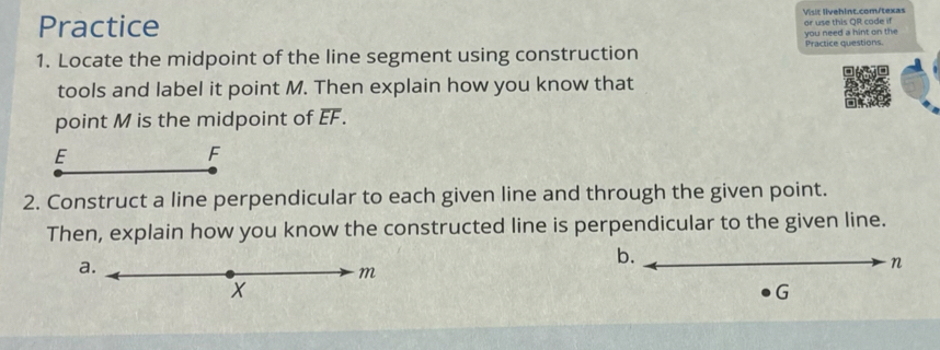 Solved: Practice Visit livehint.com/texas you need a hint on the or use this QR code if 1. Locat ...