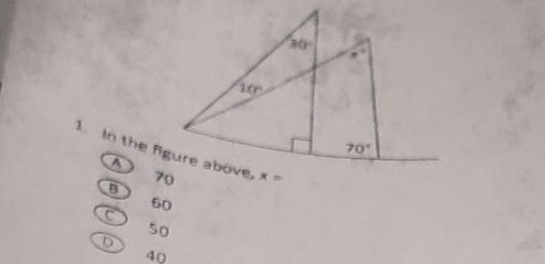 Solved: In the figure above, D B 60 5o D 40 [Math]
