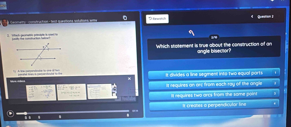 Solved: mos Geometry - construction - test questions solutions.wmv ...