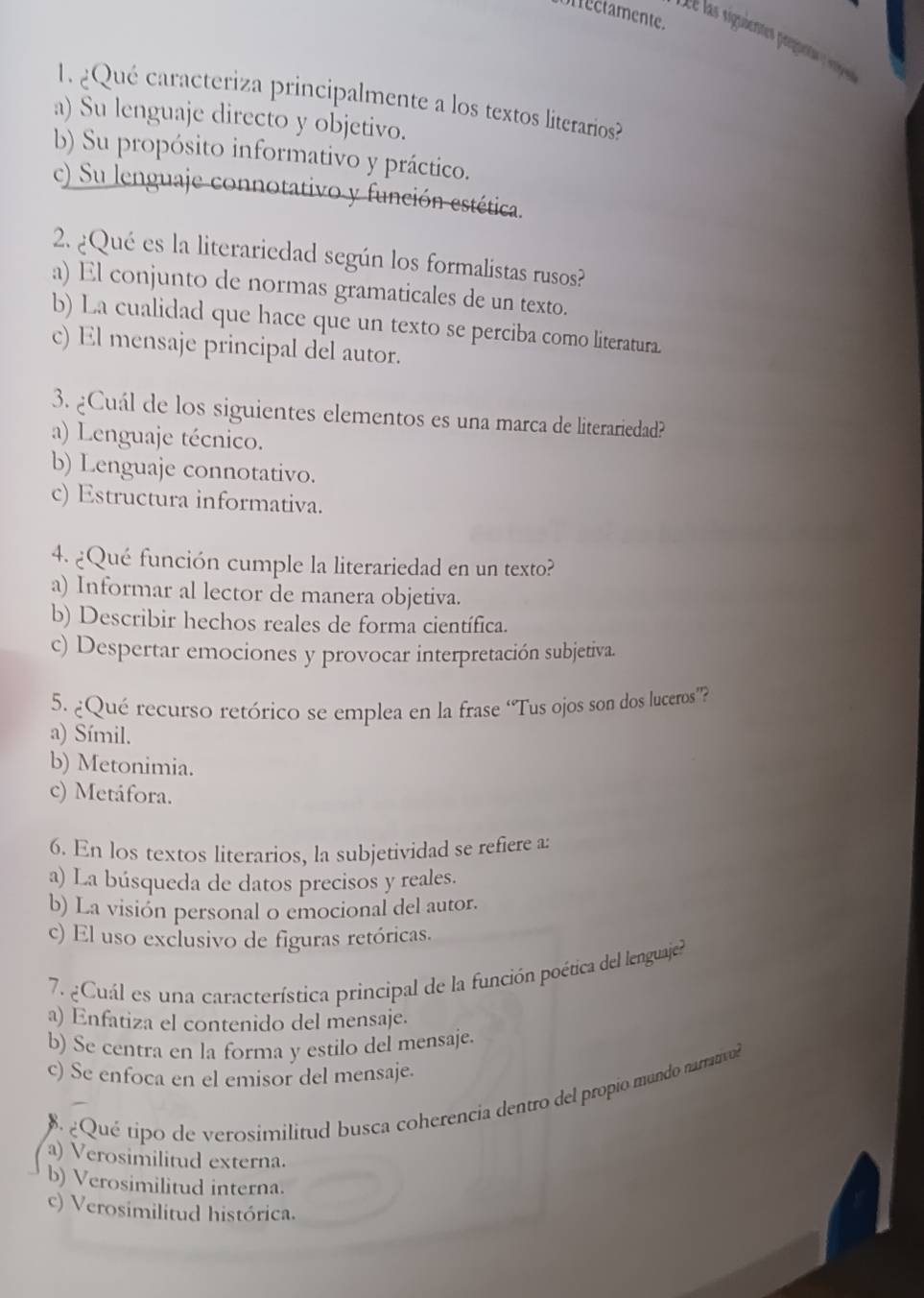 Resuelto:amente. 1. ¿Qué caracteriza principalmente a los textos ...