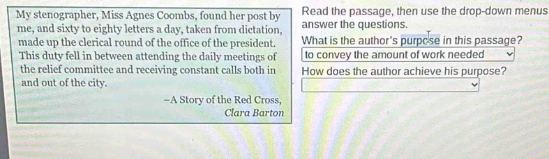 Solved: My stenographer, Miss Agnes Coombs, found her post by Read the ...