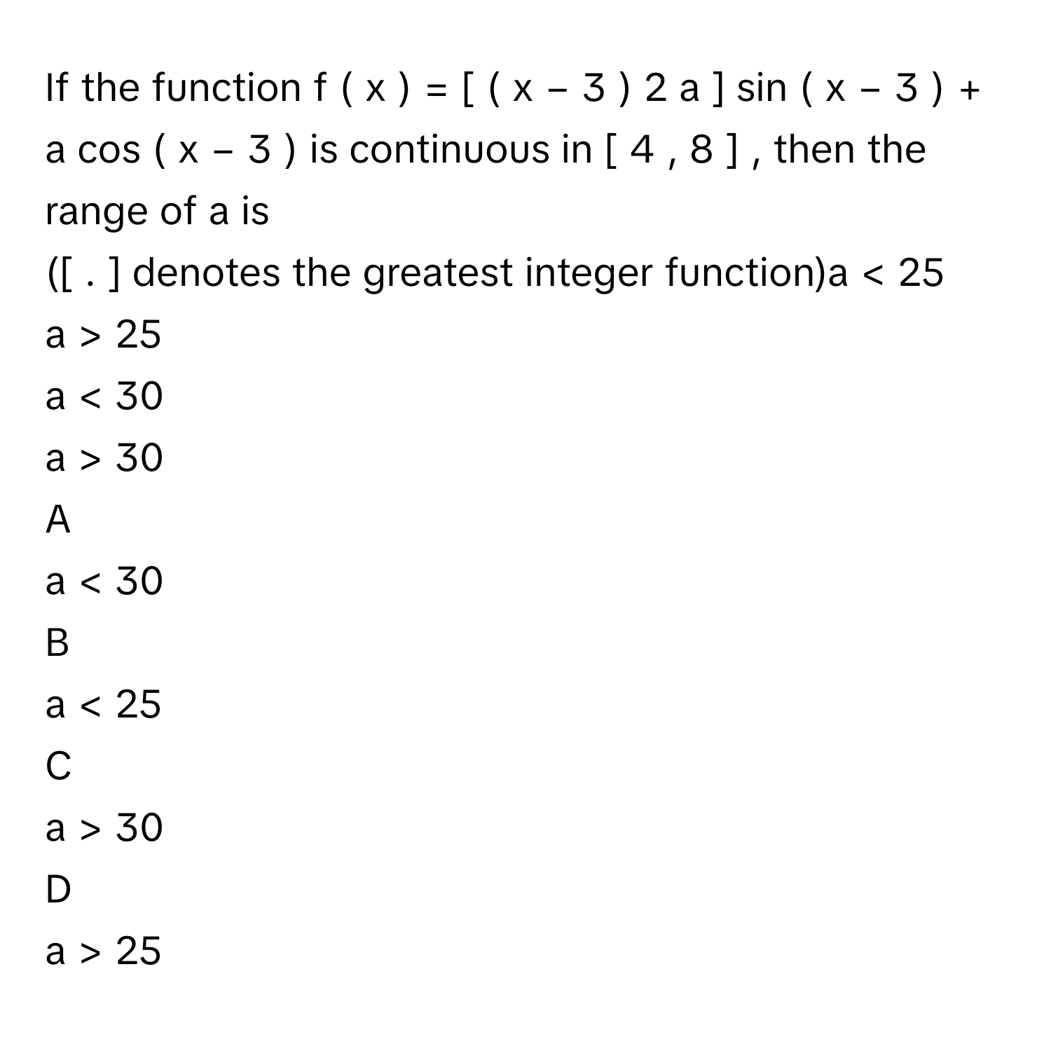 Solved: If the function f ( x ) = [ ( x − 3 ) 2 a ] sin ( x − 3 [Others]