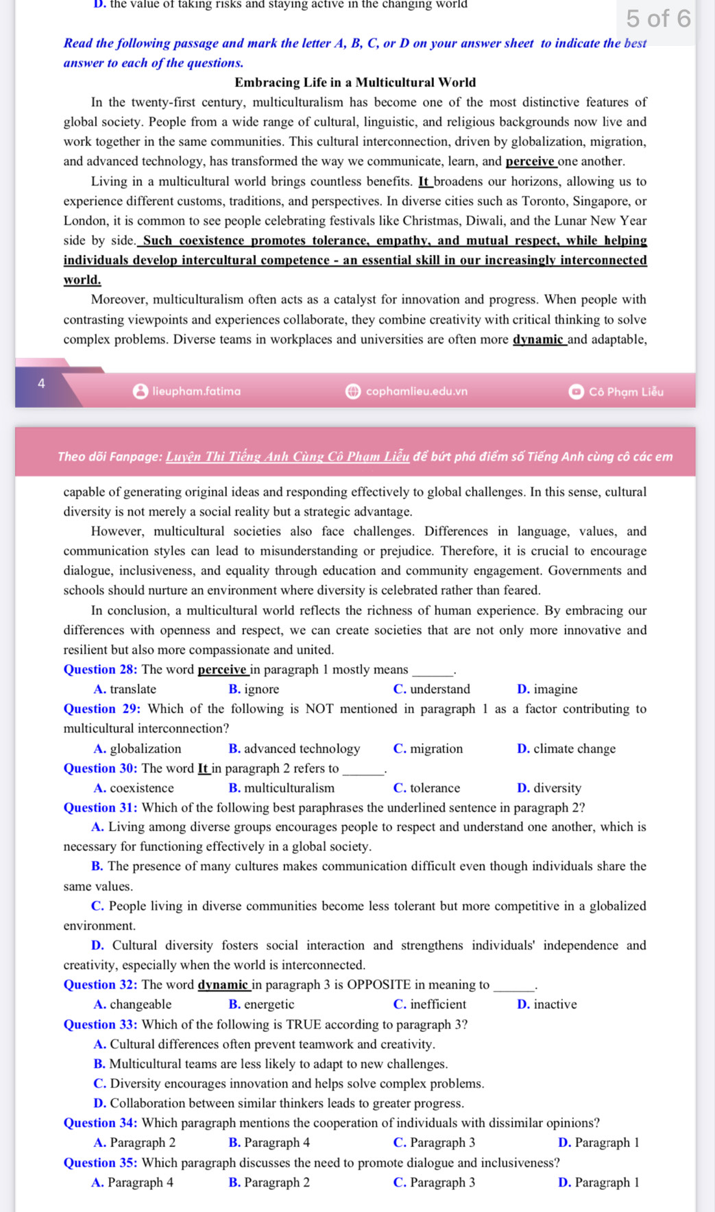 Giải quyết:the value of taking risks and staying active in the changing ...