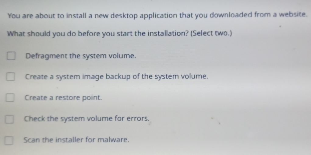 Solved: You are about to install a new desktop application that you ...
