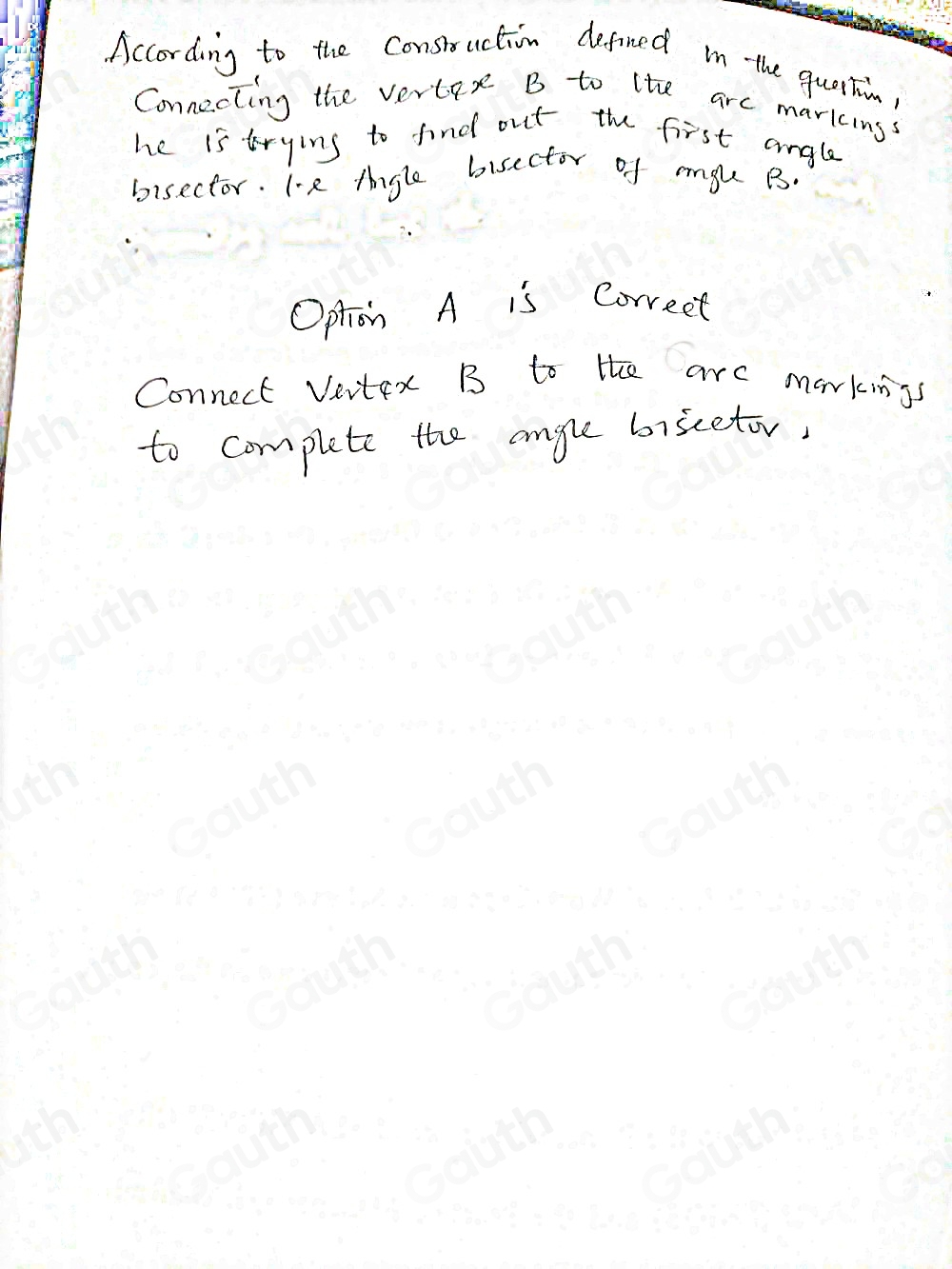 Solved: Cynthia is constructing a circle inscribed in a triangle. She ...