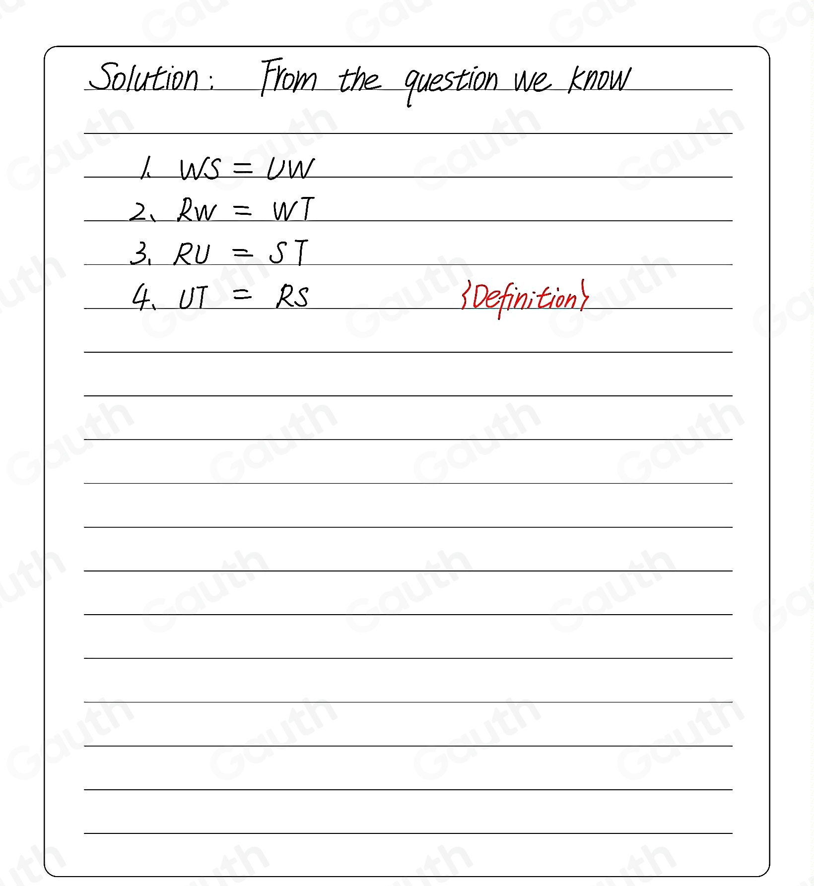 Solved: Match the following items. Given: RSTU is a parallelogram 1. WS ...
