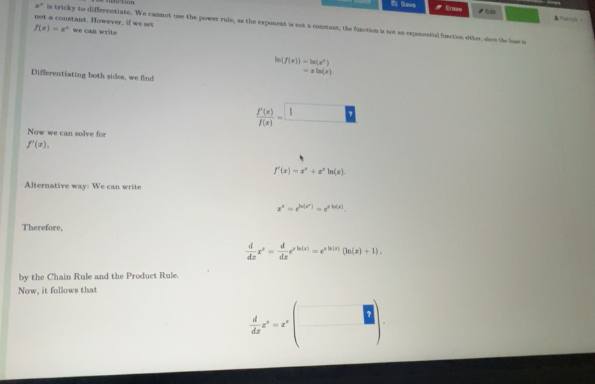 Solved: Wnction Save Erase Edil Patrick。 not a constant. However, if we ...
