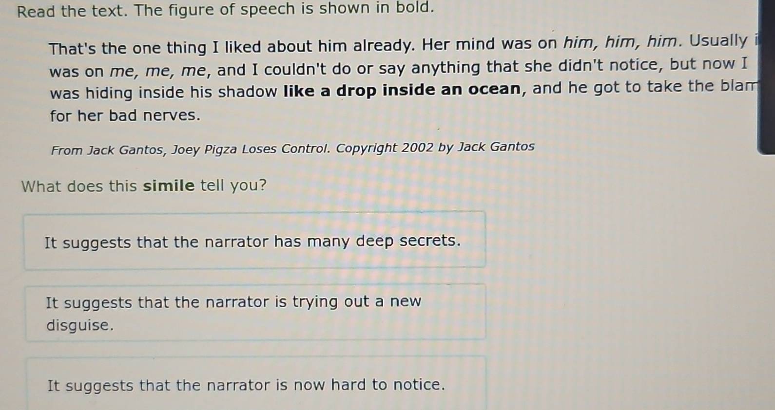 Solved: Read the text. The figure of speech is shown in bold. That's ...