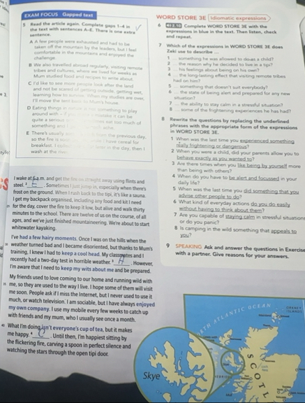 Gelöst:EXAM FOCUS Gapped text WORD STORE 3E | Idiomatic expressions , 5 ...