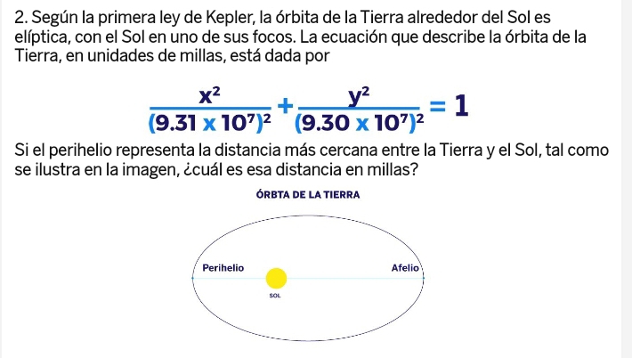 Resuelto:Según la primera ley de Kepler, la órbita de la Tierra alrededor del Sol es elíptica, con
