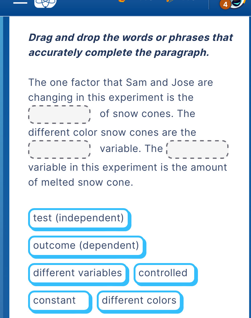 Solved: Drag and drop the words or phrases that accurately complete the paragraph. The one ...