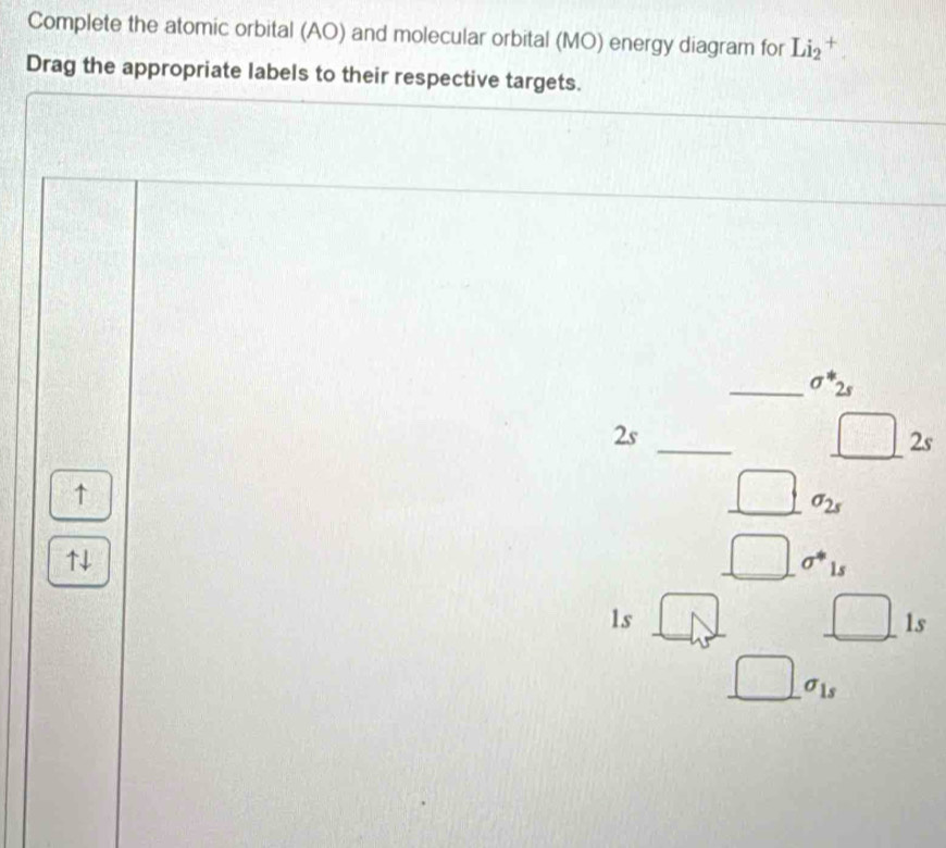 Solved: Complete the atomic orbital (AO) and molecular orbital (MO ...