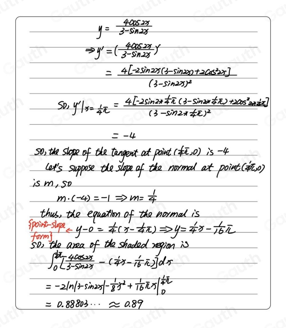 Solved: The diagram shows the curve y= 4cos 2x/3-sin 2x for x≥ 0 , and ...