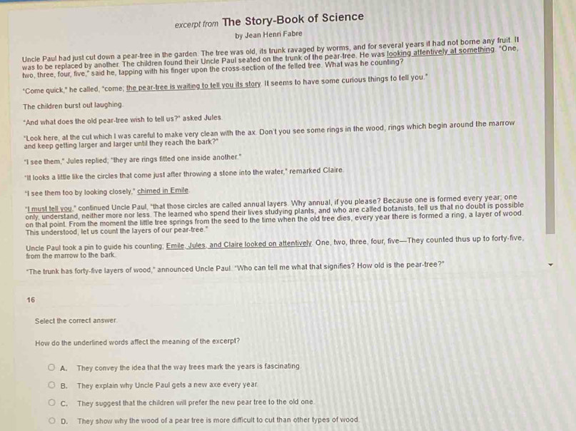 Solved: excerpt from The Story-Book of Science by Jean Henri Fabre ...