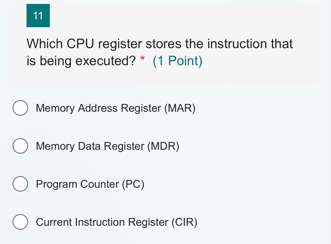 Solved: Which CPU register stores the instruction that is being ...
