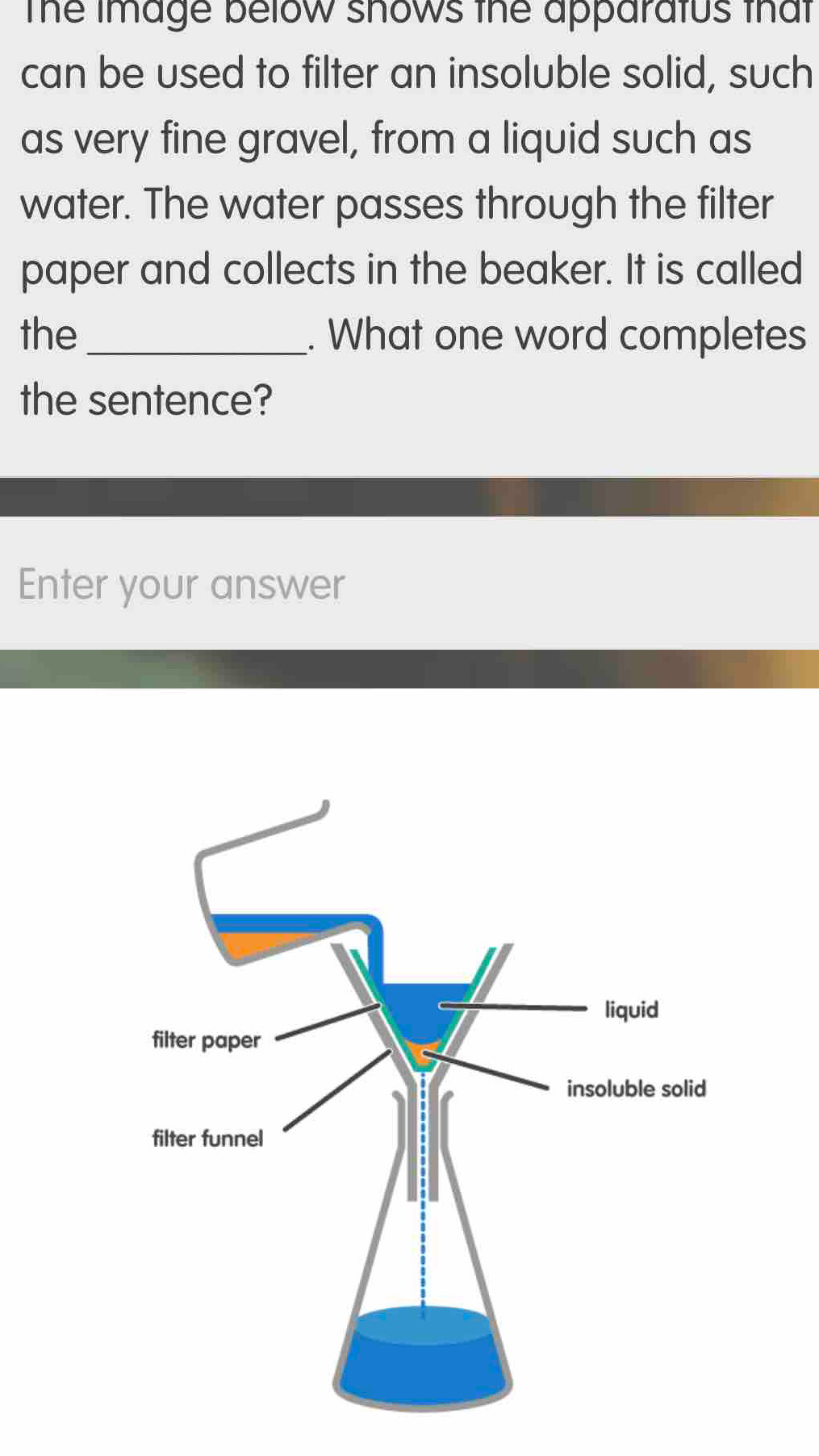 Solved: The image below shows the apparatus that can be used to filter ...