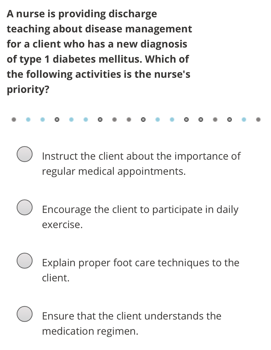 Solved: A nurse is providing discharge teaching about disease ...