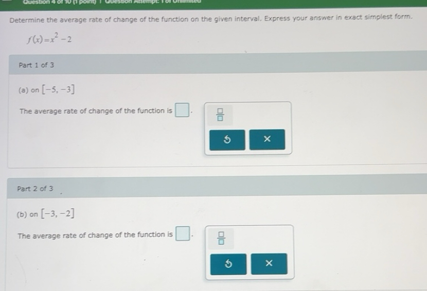 Solved: ( point) 1 Question Attempe 1 or Onmited Determine the average ...