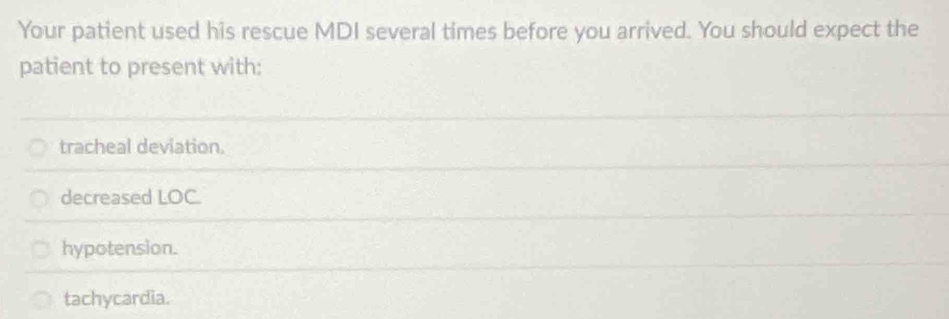 Solved: Your patient used his rescue MDI several times before you ...