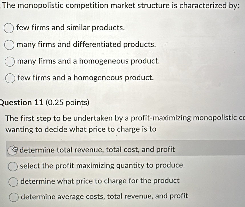 Solved: The monopolistic competition market structure is characterized ...