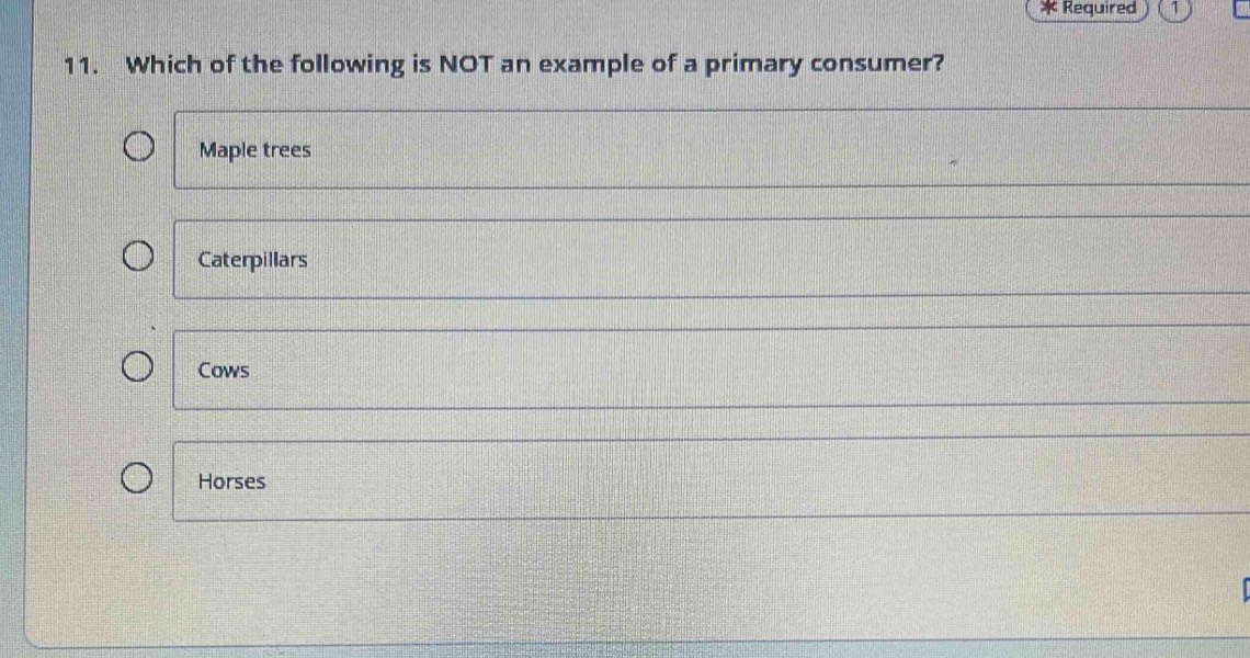 Solved: Required 1 11. Which of the following is NOT an example of a ...