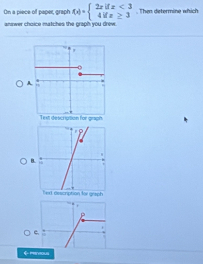 Solved: On a piece of paper, graph f(x)=beginarrayl 2xifx