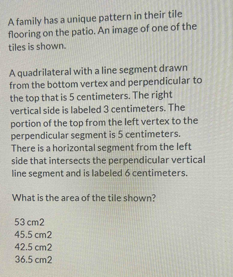 Solved: A family has a unique pattern in their tile flooring on the ...