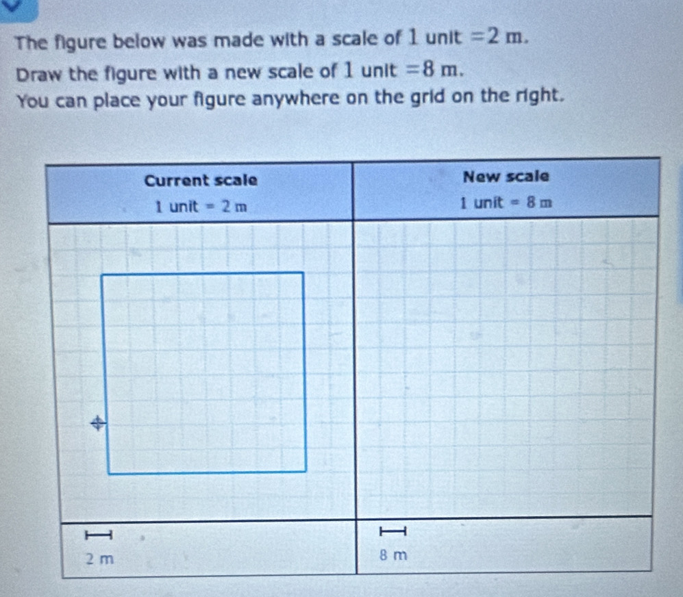 Solved: The figure below was made with a scale of 1unit=2m. Draw the ...