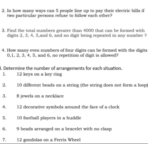 Solved: In how many ways can 5 people line up to pay their electric ...