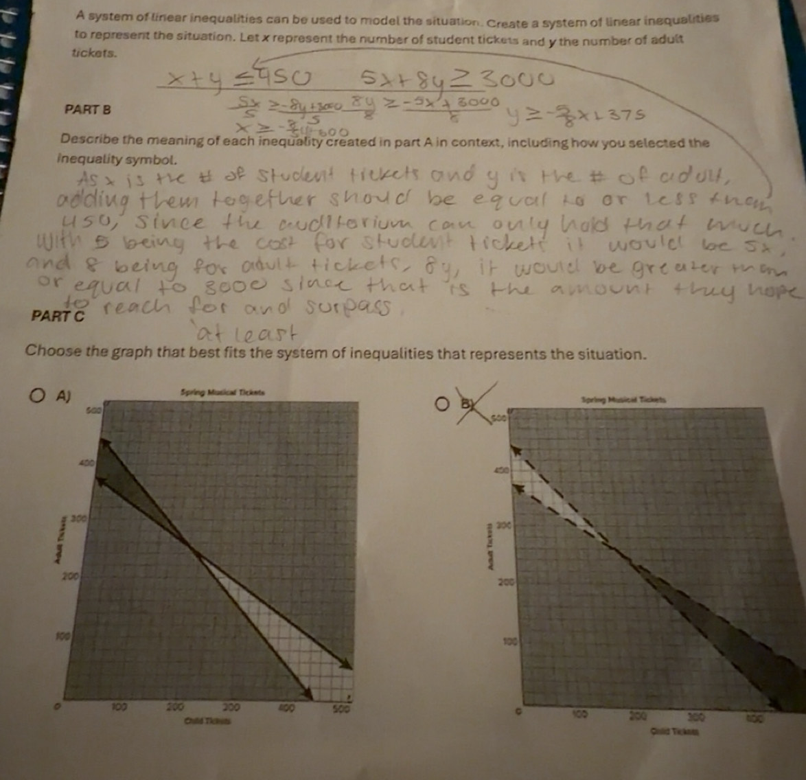 Solved: A system of linear inequalities can be used to model the ...