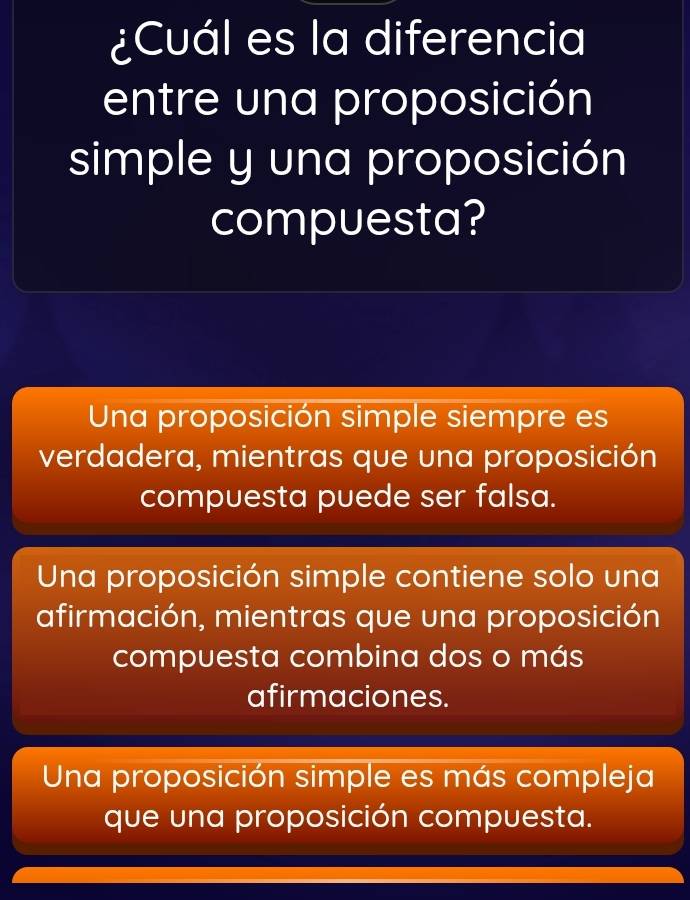 Resuelto:¿Cuál es la diferencia entre una proposición simple y una ...
