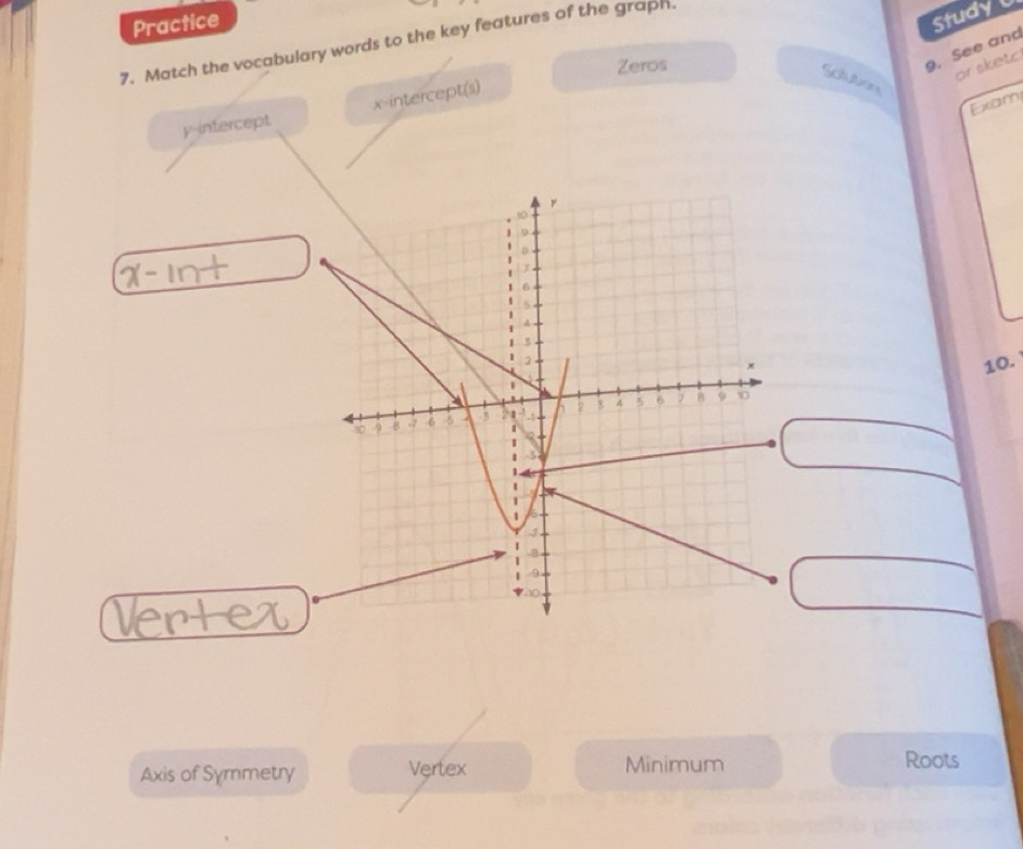 Resuelto:Practice Study 7. Match the vocabulary words to the key ...