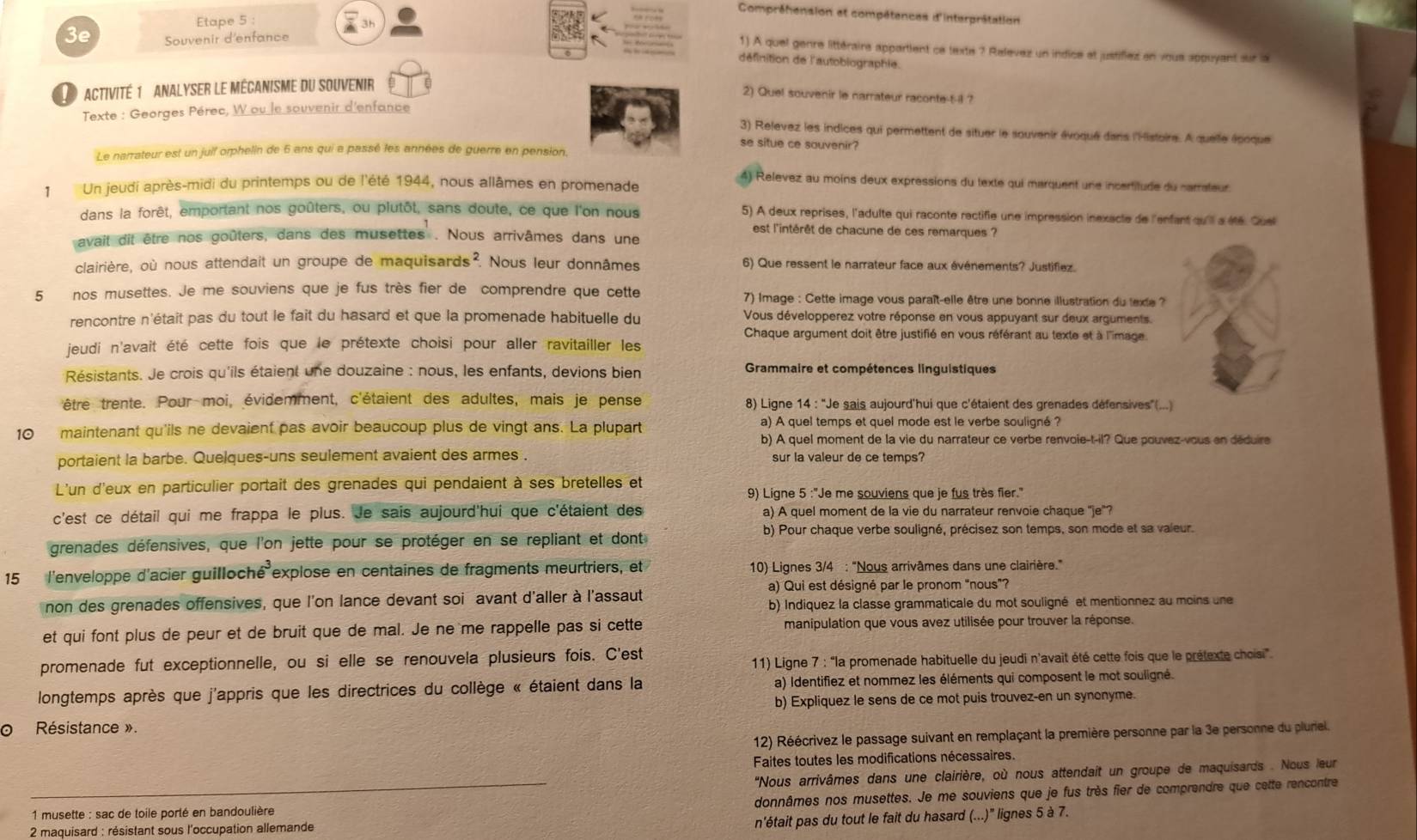 Résolu :Comprétension et compétences d'interprétation Etape 5 : 3e ...