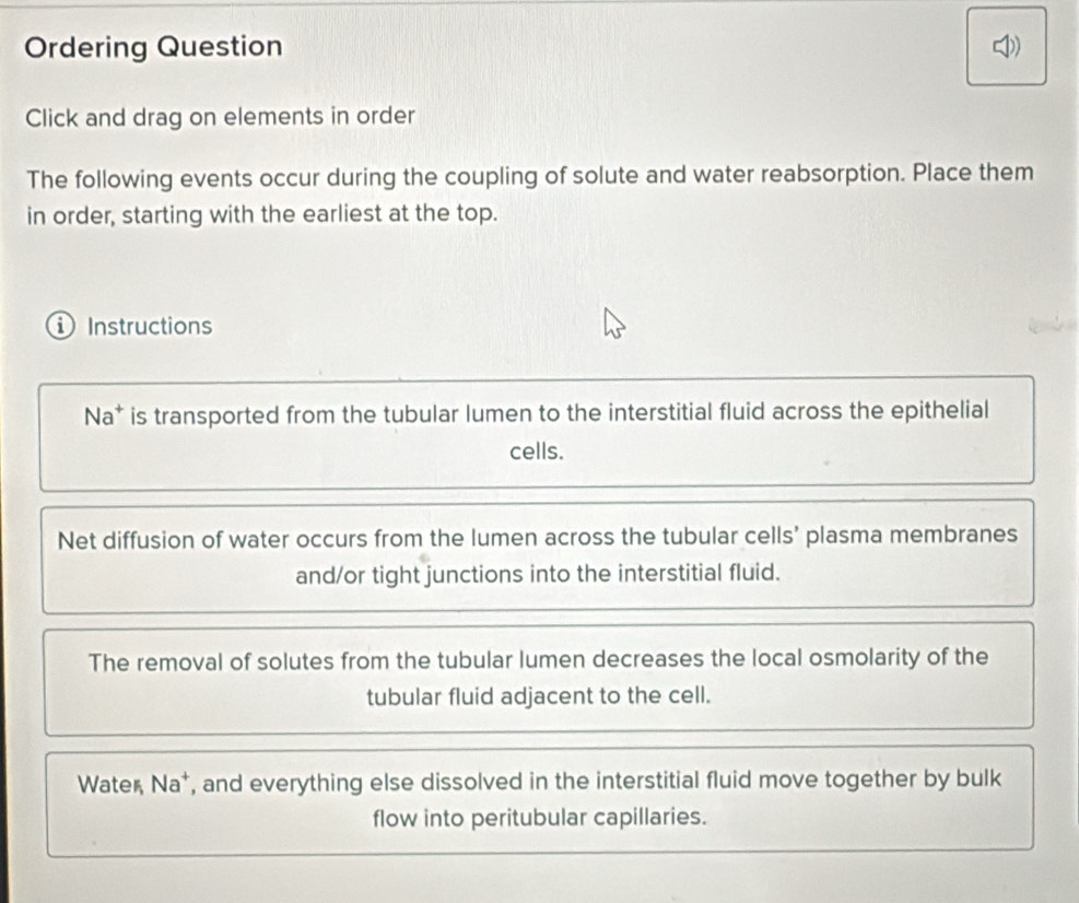 Solved: Ordering Question I) Click and drag on elements in order The following events occur duri ...
