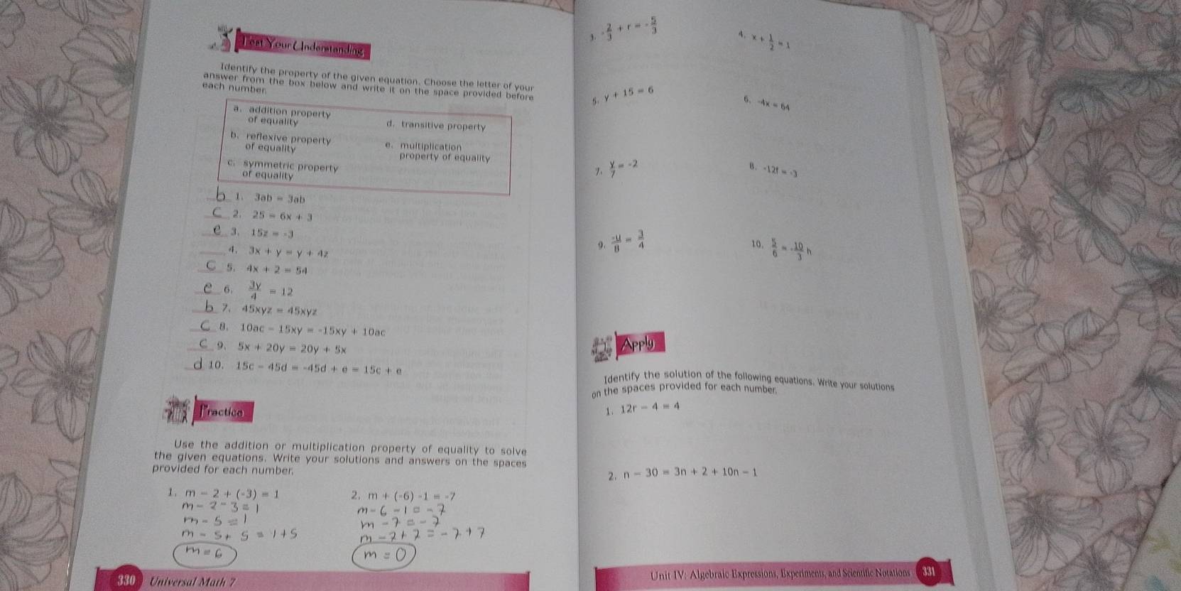 Solved: - 2/3 +r=- 5/3 4. x+ 1/2 =1 Test Your Understanding Identify ...