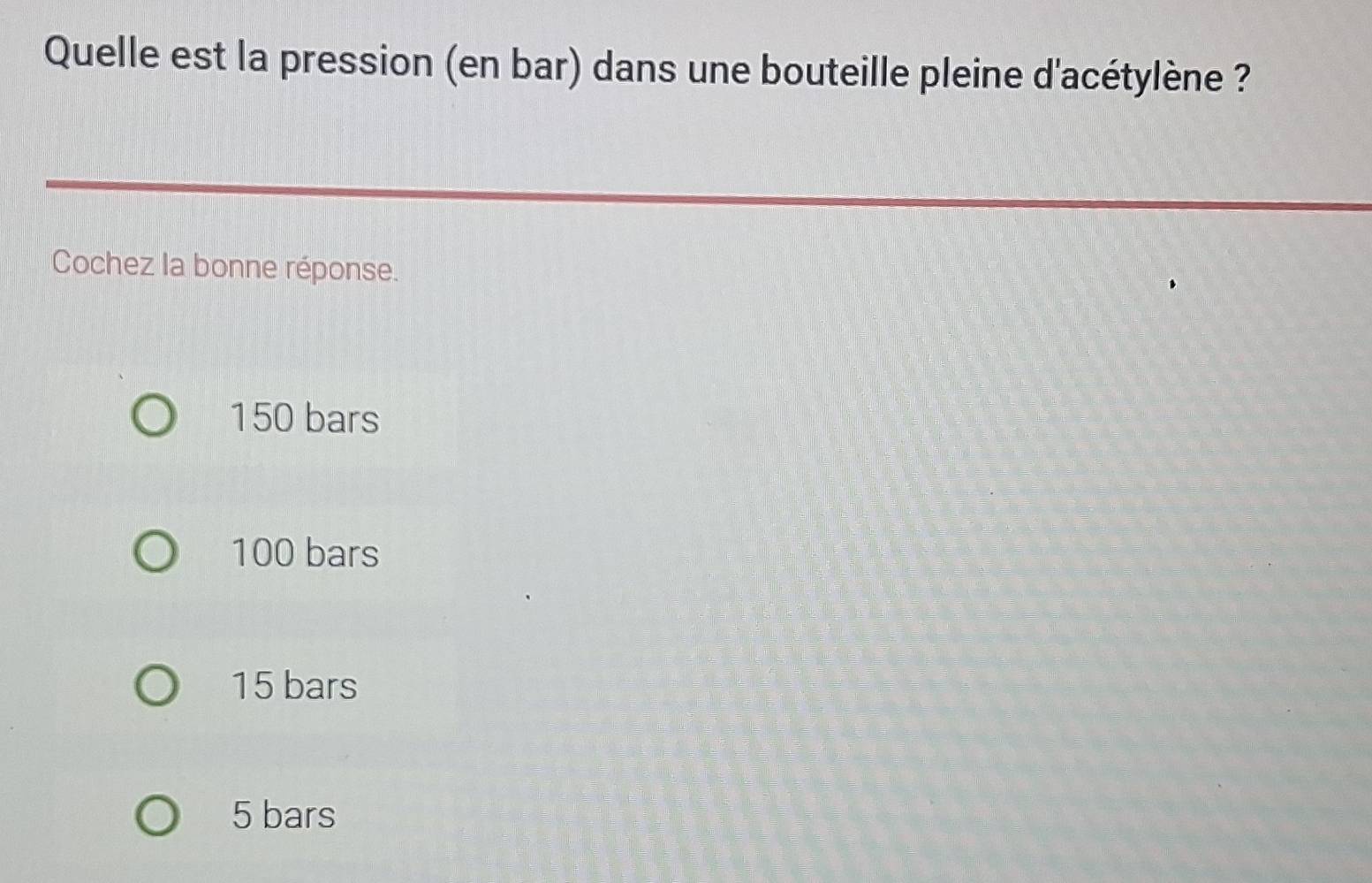Résolu :Quelle est la pression (en bar) dans une bouteille pleine d ...