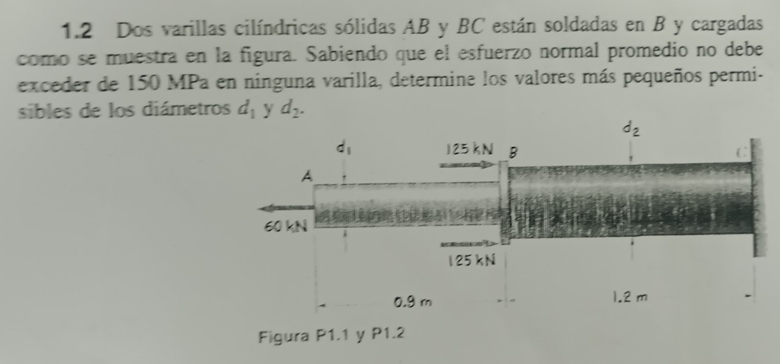 Resuelto:1.2 Dos varillas cilíndricas sólidas AB y BC están soldadas en ...