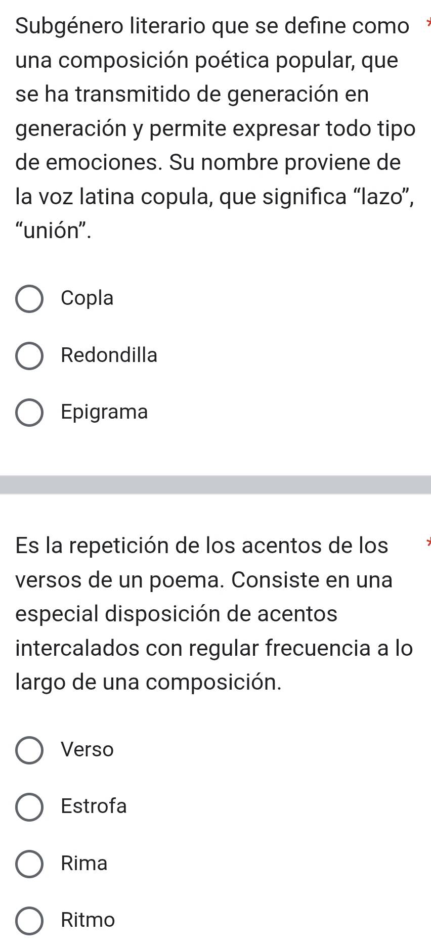 Resuelto:Subgénero literario que se define como una composición poética ...