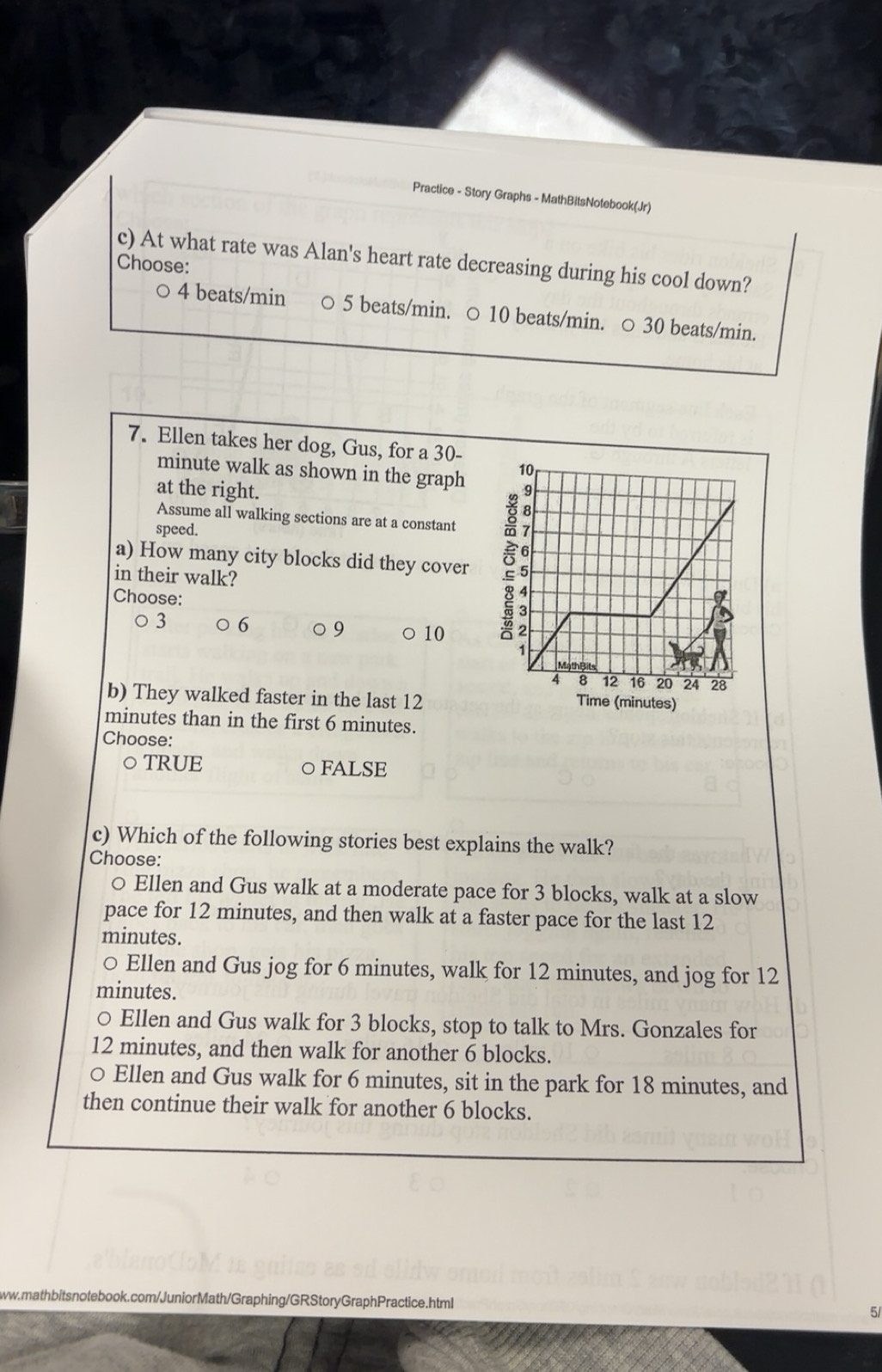 Solved: Practice - Story Graphs - MathBitsNotebook(Jr) c) At what rate ...