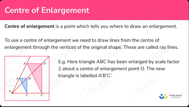 Solved: The larger triangle is an enlargement of the smaller triangle. Select all the diagrams w ...