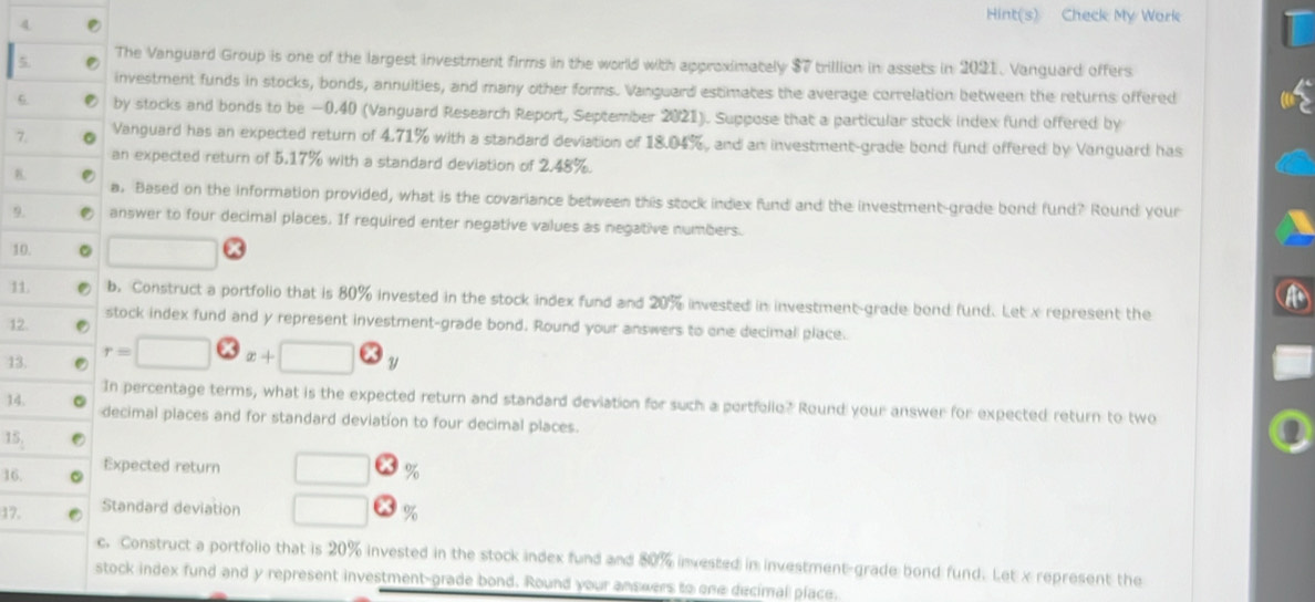 Solved: Hint(s) Check My Work 5 The Vanguard Group is one of the ...