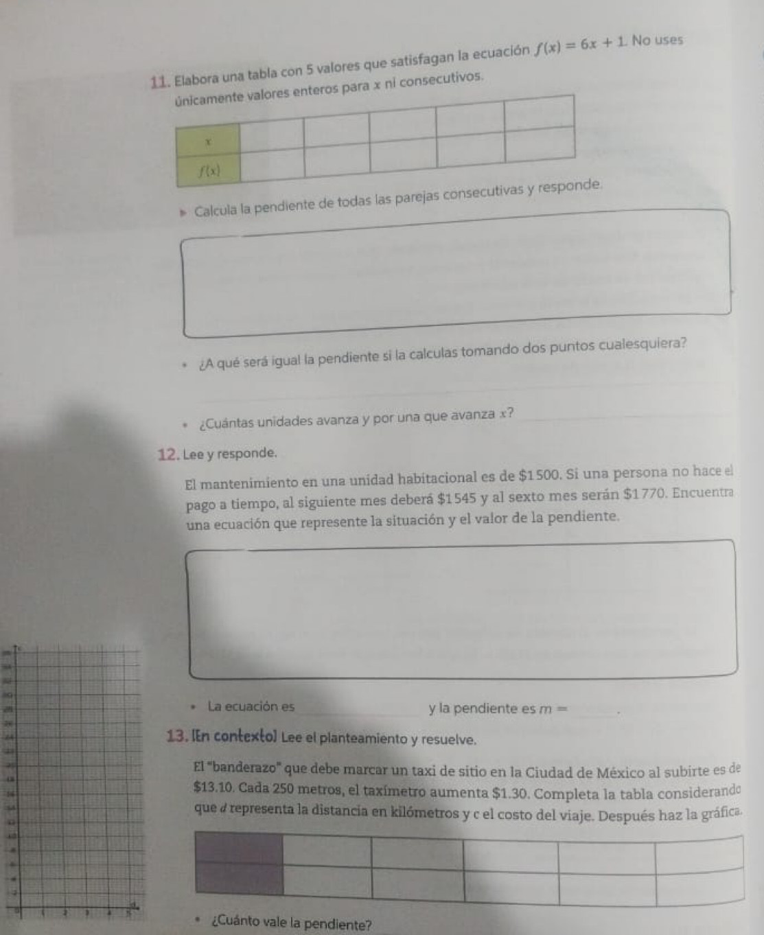 Resuelto:Elabora una tabla con 5 valores que satisfagan la ecuación f(x ...